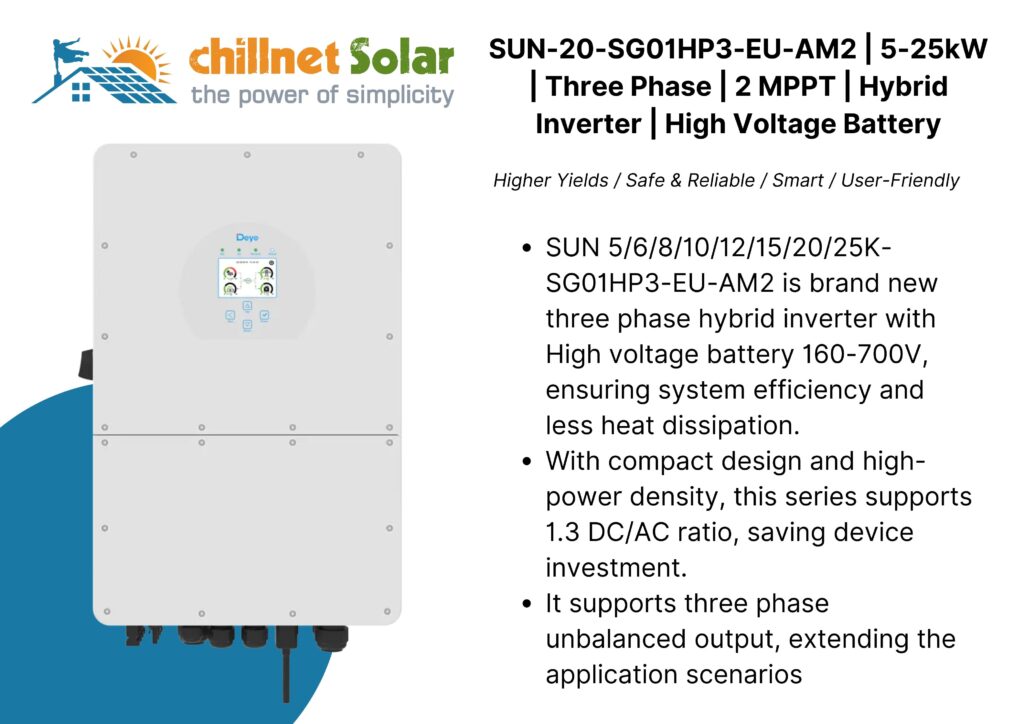 Deye 20Kw Three Phase Hybrid Inverter - ChillNet